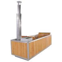 China Outdoor Wood Burning Hot Tub Square Steam Sauna Room For Spa for sale