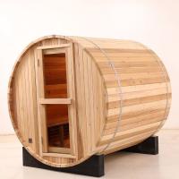 China Outdoor Solid Wood Red Cedar Dry Steam Barrel Sauna With 6KW Stove for sale