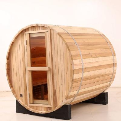 China Solid Wood Traditional Heater Barrel Outdoor Steam Sauna 8 Person for sale