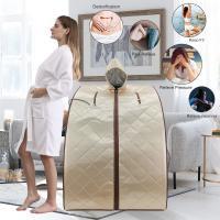 China Smartmak 1050W Home Indoor 1 Person Far Infrared Sauna Tent With Hat for sale