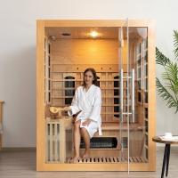 China 2-In-1 Combined Infrared Indoor Home 3 Person Steam Sauna Wooden for sale