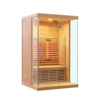 China Full Spectrum And Carbon Heater Solid Wood 2 Person Infrared Sauna For Home for sale