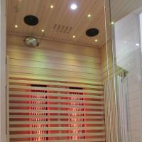China Full Spectrum And Carbon Heater Solid Wood 2 Person Infrared Sauna For Home for sale