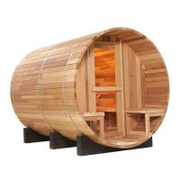 China Canadian Red Cedar Wood Traditional Steam Barrel Outdoor Sauna Support OEM ODM for sale