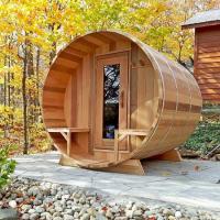China Canadian Red Cedar Wood Traditional Steam Barrel Outdoor Sauna Support OEM ODM for sale