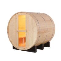 China Hemlock Wood Home Commerical Outdoor Tradtional Steam Barrel Sauna 6 Person for sale