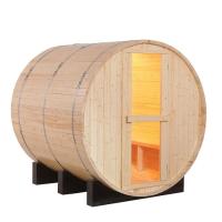 China Hemlock Wood Home Commerical Outdoor Tradtional Steam Barrel Sauna 6 Person for sale