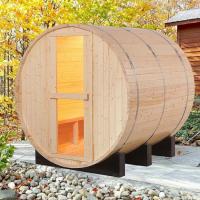 China Hemlock Wood Home Commerical Outdoor Tradtional Steam Barrel Sauna 6 Person for sale