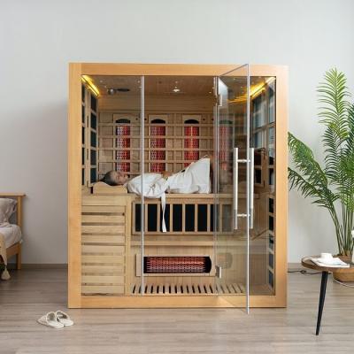 China Full Spectrum And Carbon Heater Indoor Near Far Infrared Sauna Room With Table Rack for sale