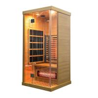 China Luxury Solid Wood Canadian Hemlock 1 Person Home Infrared Sauna Wooden Small for sale