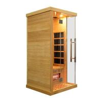 China Luxury Solid Wood Canadian Hemlock 1 Person Home Infrared Sauna Wooden Small for sale