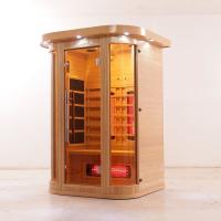 China Deluxe Solid Wood Full Spectrum And Carbon Heater 2 Person Infrared Sauna Indoor for sale