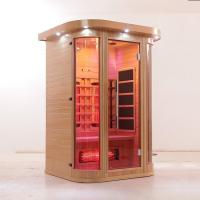 China Deluxe Solid Wood Full Spectrum And Carbon Heater 2 Person Infrared Sauna Indoor for sale