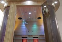 China Deluxe Solid Wood Full Spectrum And Carbon Heater 2 Person Infrared Sauna Indoor for sale
