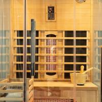 China Gorgeous 3 Person Indoor Wooden Traditional Steam And Infrared Sauna Combined for sale