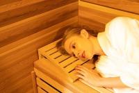 China 6 People Red Cedar Wood Traditional Stove Heater Outdoor Dry Sauna Unique Design for sale