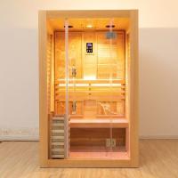 China Indoor 3KW Hemlock Wood Traditional Steam 2 Person Sauna Room Luxurious for sale