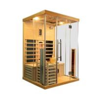 China Luxury Solid Wood Infrared Steam Combination Sauna With 3 Tempered Glass Walls for sale