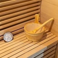 China Luxurious Solid Wood Hemlock 3 Person Traditional Home Sauna Room 3000W for sale