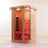 China 1750W Indoor Solid Wood Full Spectrum Infrared Home Sauna Room 2 Person for sale