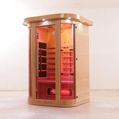 China 1750W Indoor Solid Wood Full Spectrum Infrared Home Sauna Room 2 Person for sale