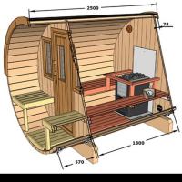 China Luxury And Comfort Finnish Outdoor Wood Barrel Sauna With Stove Heater for sale