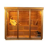 China OEM & ODM Wooden Outdoor Dry Sauna With 9KW Electric Stove for sale