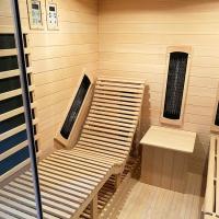 China Canadian Hemlock Indoor Wooden Hybrid Infrared Steam Sauna 2 - 3 Person for sale