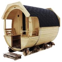 China 8mm Tempered Glass Door Wood Barrel Sauna For 2-8 People 15-99 Min for sale