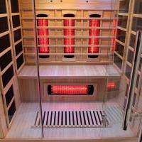 China Luxury Wood Color Far Infrared Sauna  With Control Panel And LED Lighting for sale