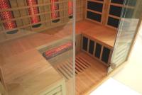 China Luxury Wood Color Far Infrared Sauna  With Control Panel And LED Lighting for sale