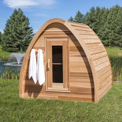 China Mini Red Cedar Solid Wood Outdoor Dry Sauna For 2 - 4 Person for sale
