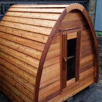 China Mini Red Cedar Solid Wood Outdoor Dry Sauna For 2 - 4 Person for sale