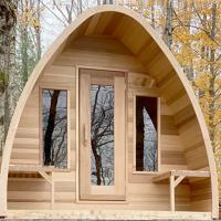 China 2 - 4 Person Villa Courtyard Wooden Outdoor Dry Sauna With 6 KW Electric Stove for sale