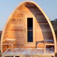 China 2 - 4 Person Villa Courtyard Wooden Outdoor Dry Sauna With 6 KW Electric Stove for sale