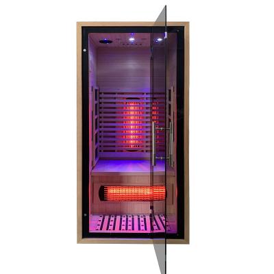 China 1 Person Size Low EMF Infrared Sauna With 8mm Tempered Glass Door for sale