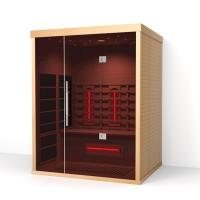 China Wood Color  Low EMF Infrared Sauna 1500*1200*1900mm With Reading Lamp for sale