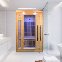 China Family Indoor Solid Wood Carbon Panel Heater Far Infrared Sauna Room For 2 Person for sale