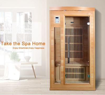 China 1750W Luxury Wooden Far Infrared Dry Sauna Room Indoor For 2 Person for sale