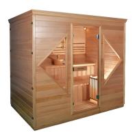 China Solid Wooden Indoor Traditional Steam Sauna Room 4 Person Home Use With 6kw Stove Heater for sale