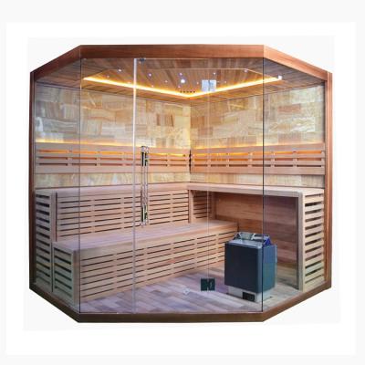 China Luxury Hemlock / Red Cedar Wood Indoor Steam Sauna Room For 6 Person for sale
