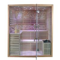 China Solid Wood Canadian Hemlock Dry Steam Sauna Room 4 People Indoor Use for sale