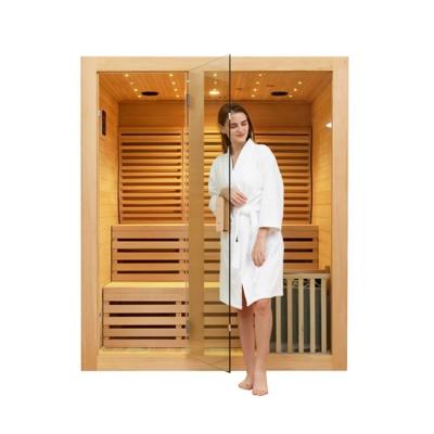 China Canadian Hemlock Wood Indoor Traditional Steam Sauna Room  4 Person For Home for sale