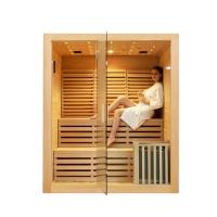 China Canadian Hemlock Wood Indoor Traditional Steam Sauna Room  4 Person For Home for sale