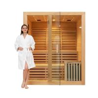 China Canadian Hemlock Wood Indoor Traditional Steam Sauna Room  4 Person For Home for sale