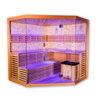 China 4 - 5 Person Size Hemlock Ozone Steam Sauna Room With 6kw Stove Heater for sale