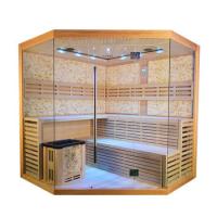 China 5 - 8 Person Size Luxury Hemlock Traditional Steam Sauna Room With 6kw Stove Heater for sale