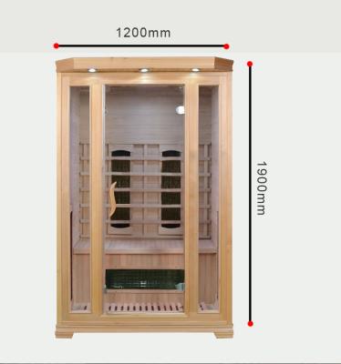 China Wood Color Indoor Colorful Light Home Infrared Sauna Room 2 Person Size  1750W for sale