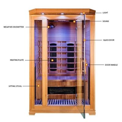 China Canadian Hemlock 2 Person 1750W Home Sauna Room With Safety System for sale
