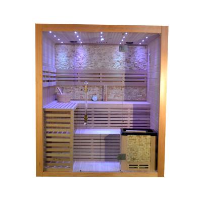 China 220V Hemlock Steam Sauna Room With Touch Screen Control Panel for sale